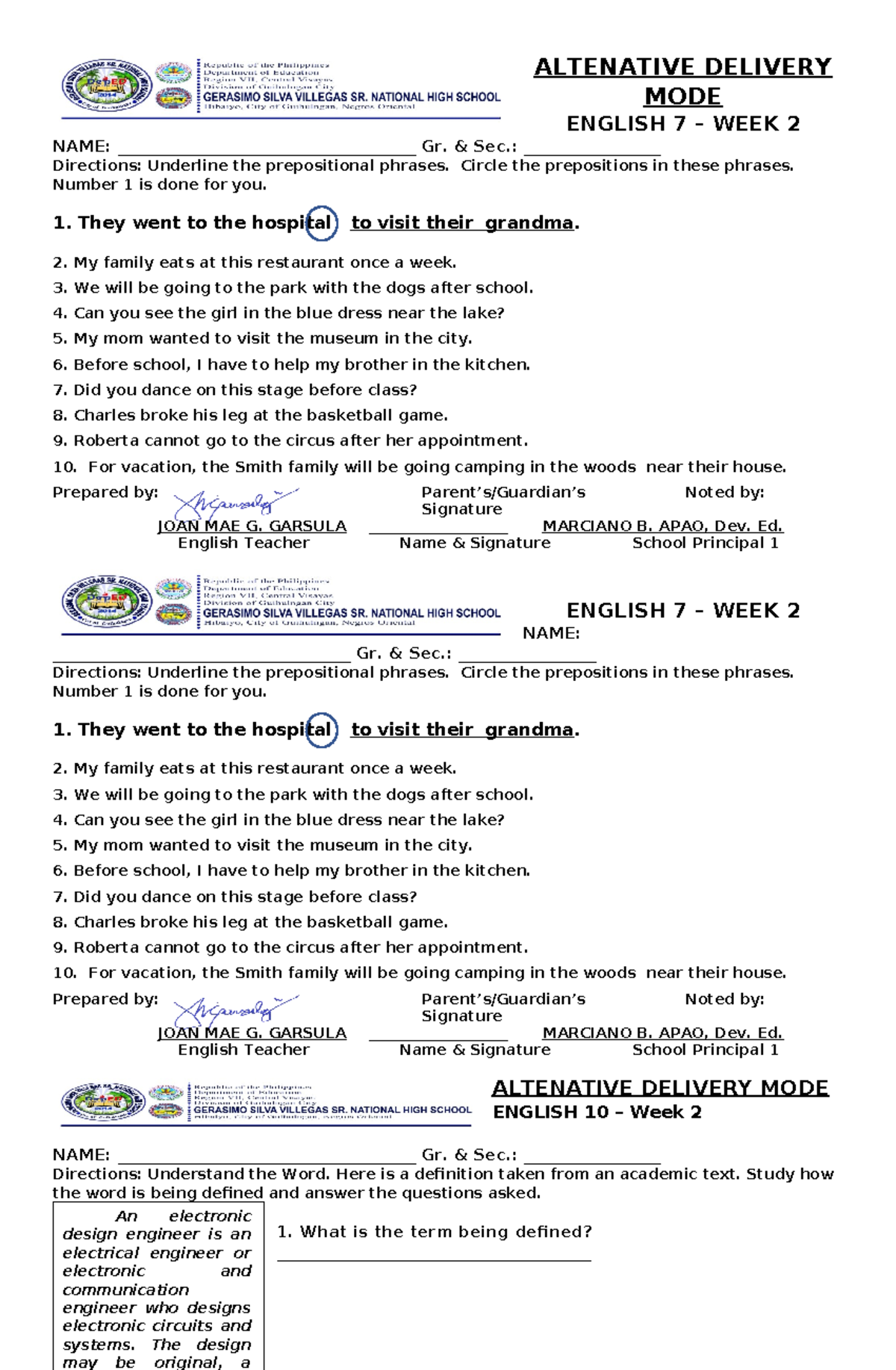 Worksheet ADM - week2 - ALTENATIVE DELIVERY MODE ENGLISH 7 – WEEK 2 ...