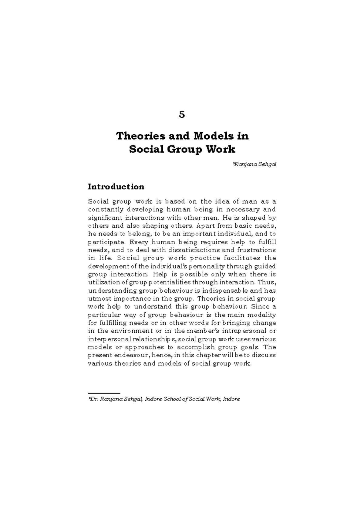 Group work - Social Group Work as a Method of Social Work 77 5 Theories ...