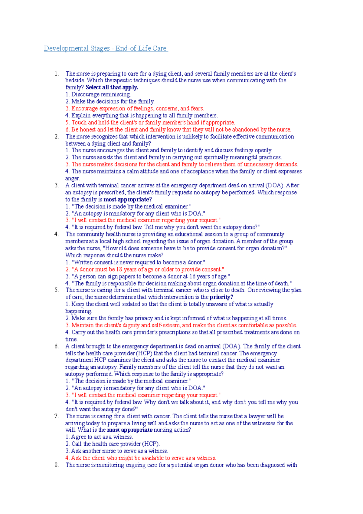 Developmental Stages - Which therapeutic techniques should the nurse ...