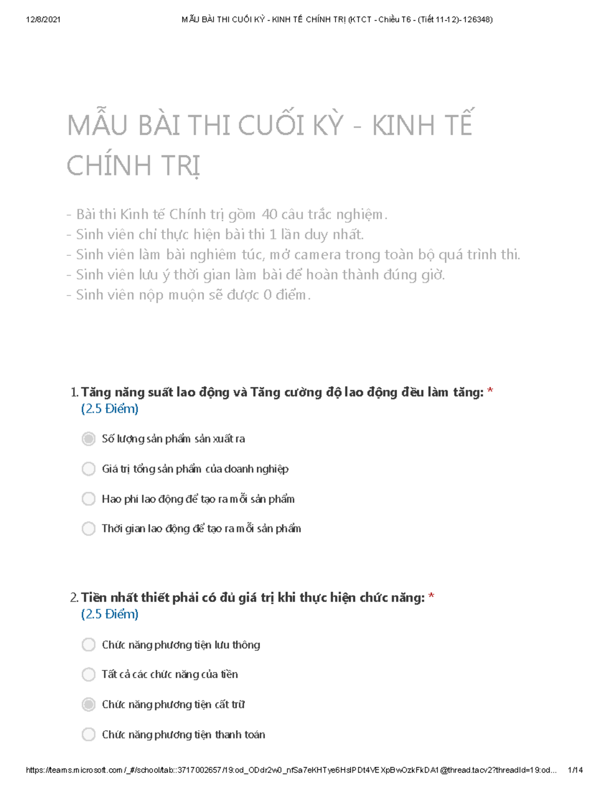 Trắc nghiệm KTCT test - - Studocu