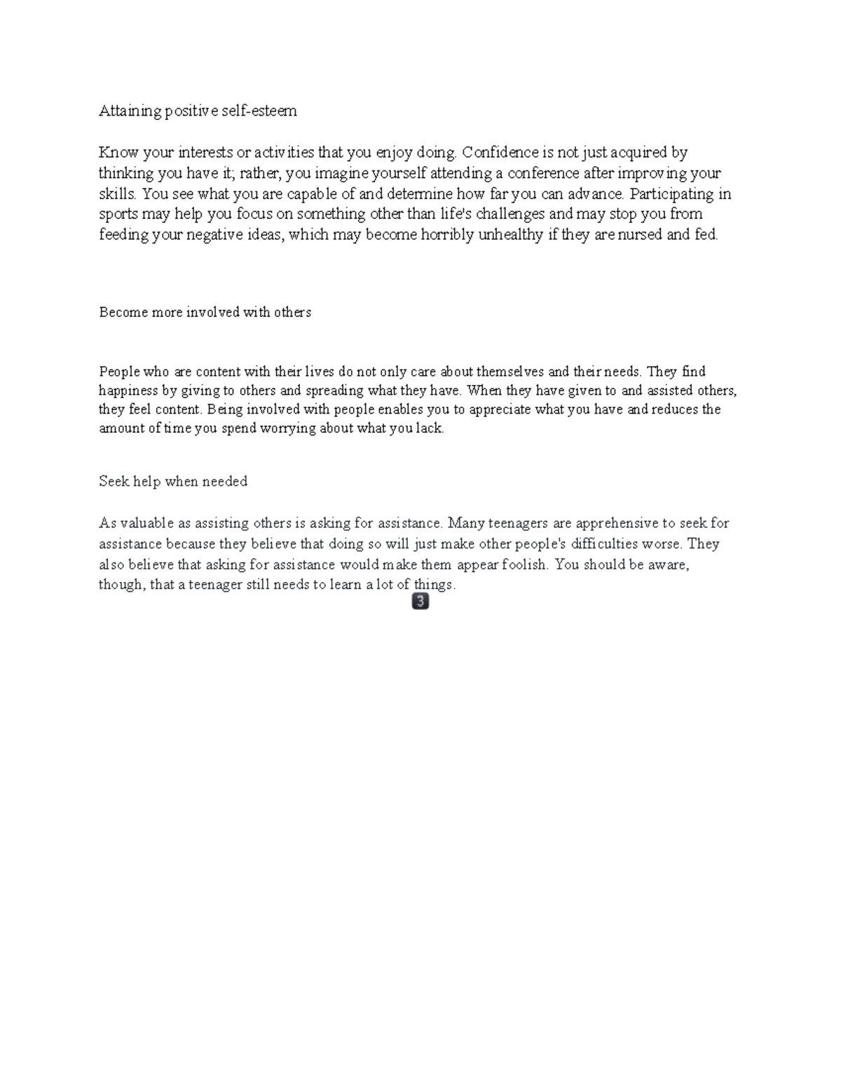 Attaining positive self - Attaining positive self-esteem Know your ...