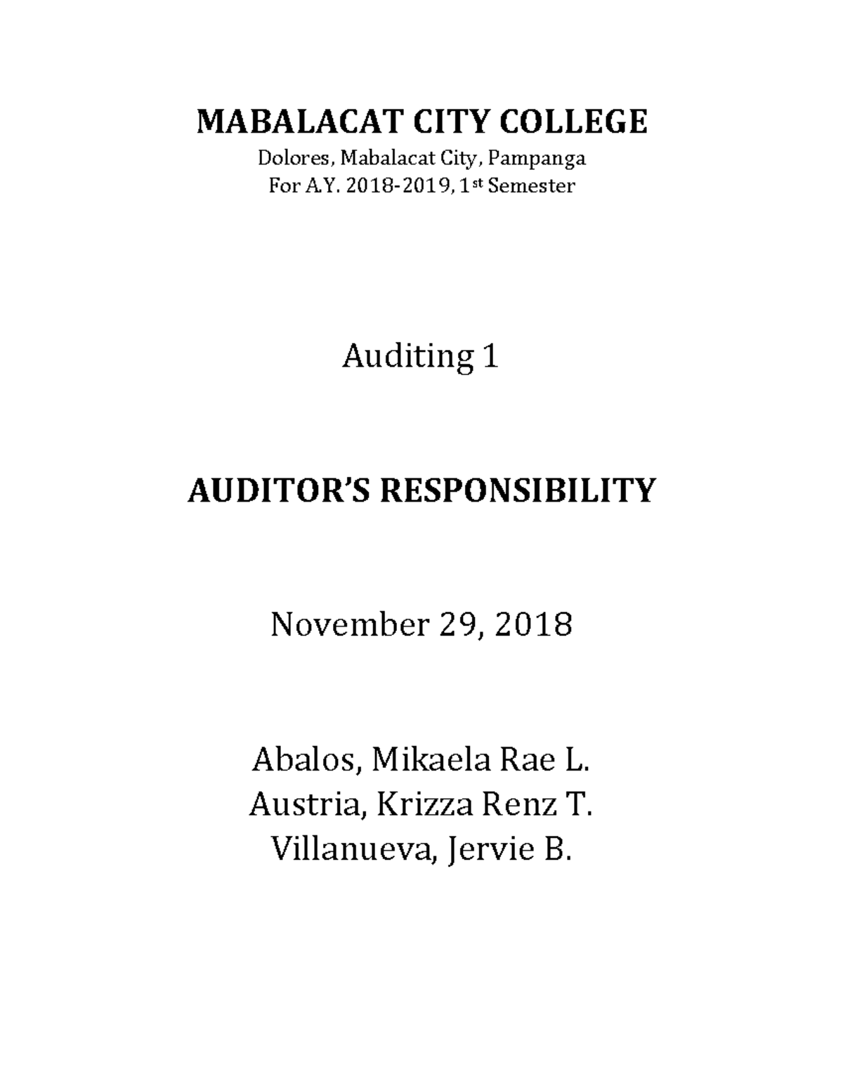 Pdfcoffee - Accounting - MABALACAT CITY COLLEGE Dolores, Mabalacat City ...