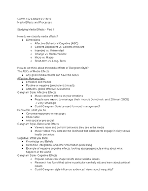 Comm 102 01 29 19 - Comm 102 01 29 19 - Comm 102 Lecture 01/29/ Ways of ...