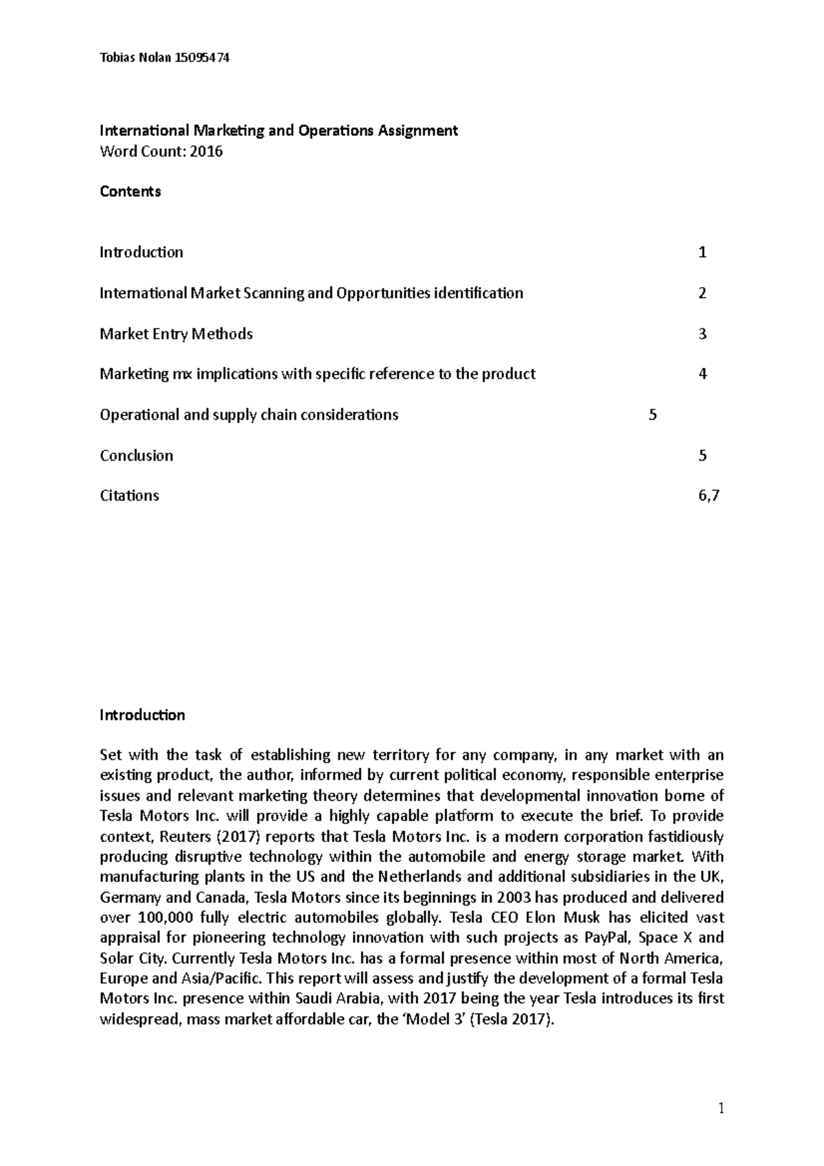 IMO Report - Marketing and operation strategy for product in new ...