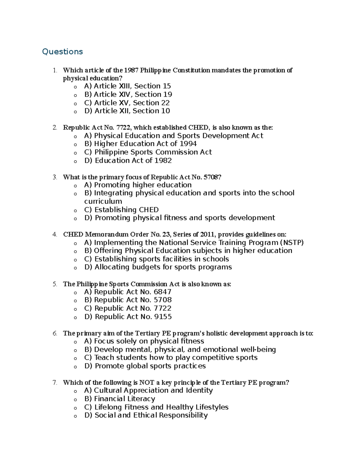 Pathfit-1-quiz - multiple choice quiz - Questions 1. Which article of ...