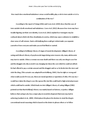 Week 1 discussion - How much does emotional turbulence versus social ...