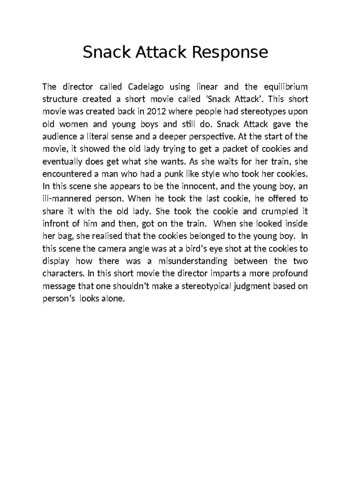 Snack Attack Response - This short movie was created back in 2012 where ...