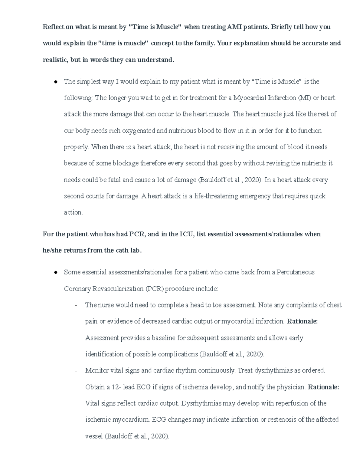 CV TTC - Cardiac TTC - Reflect on what is meant by "Time is Muscle ...