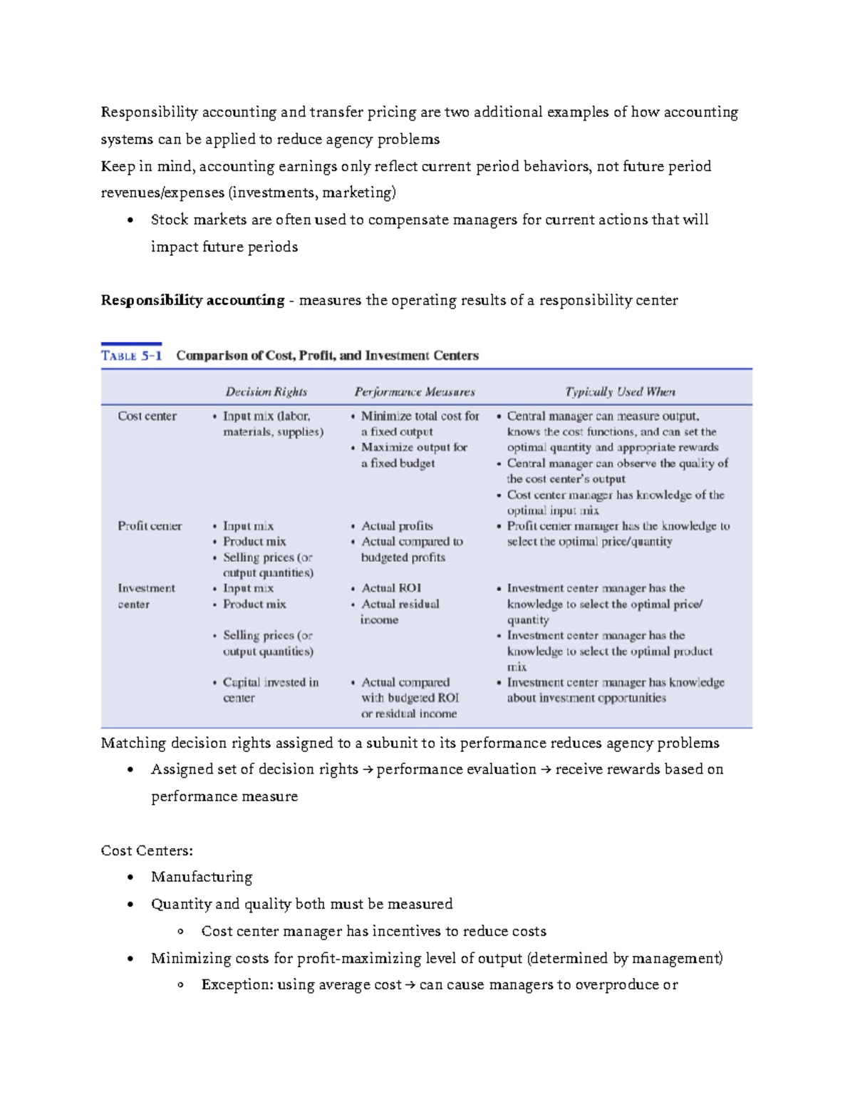 CH. 5 Responsibility Accounting and Transfer Pricing - Responsibility ...