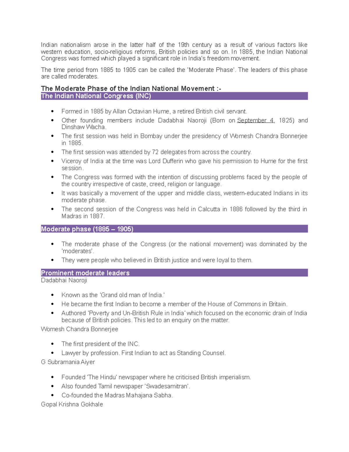 Indian nationalism - Lecture notes - Modern History - Studocu