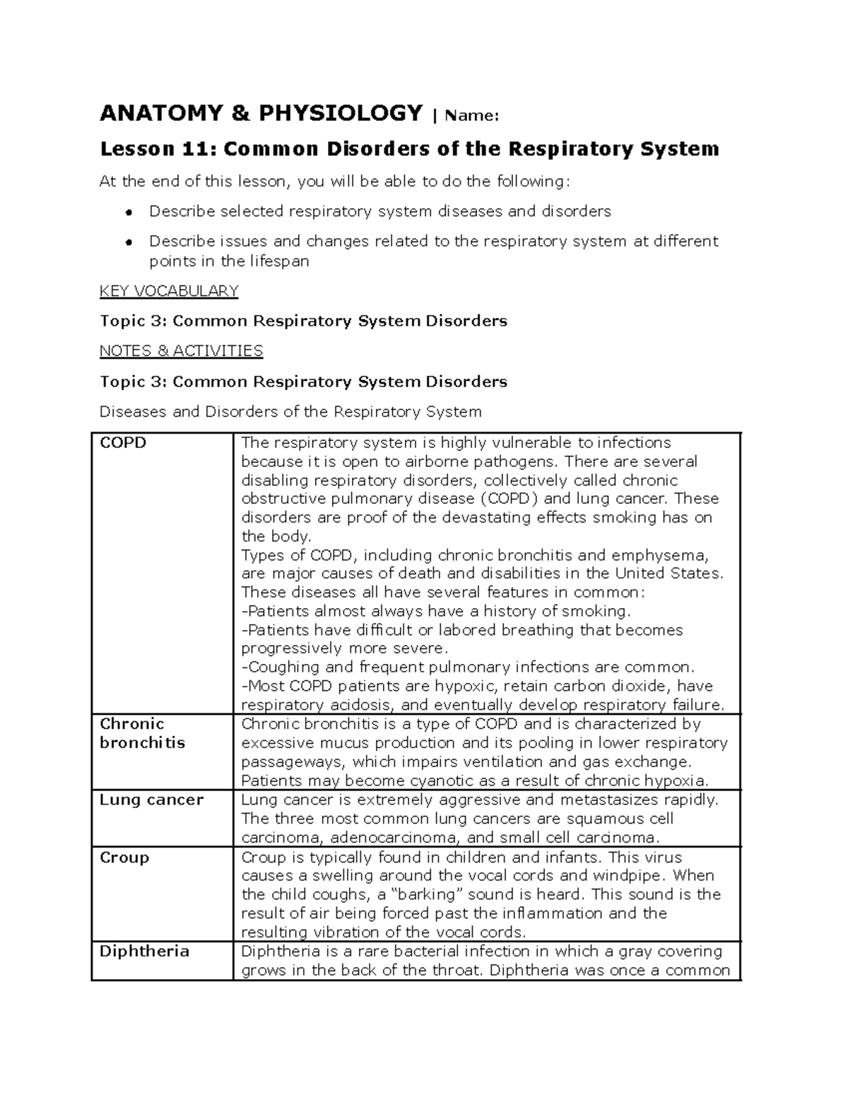 Copy of 11 - Common Disorders of the Respiratory System - ANATOMY ...