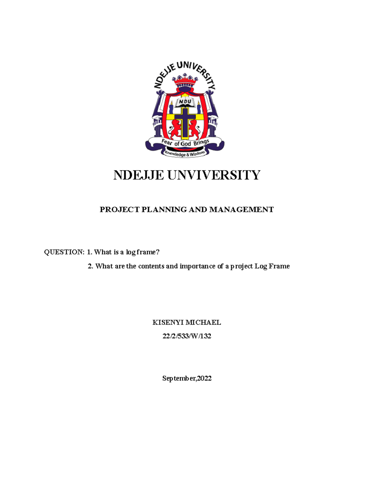 log-frame-ndejje-unviversity-project-planning-and-management-question