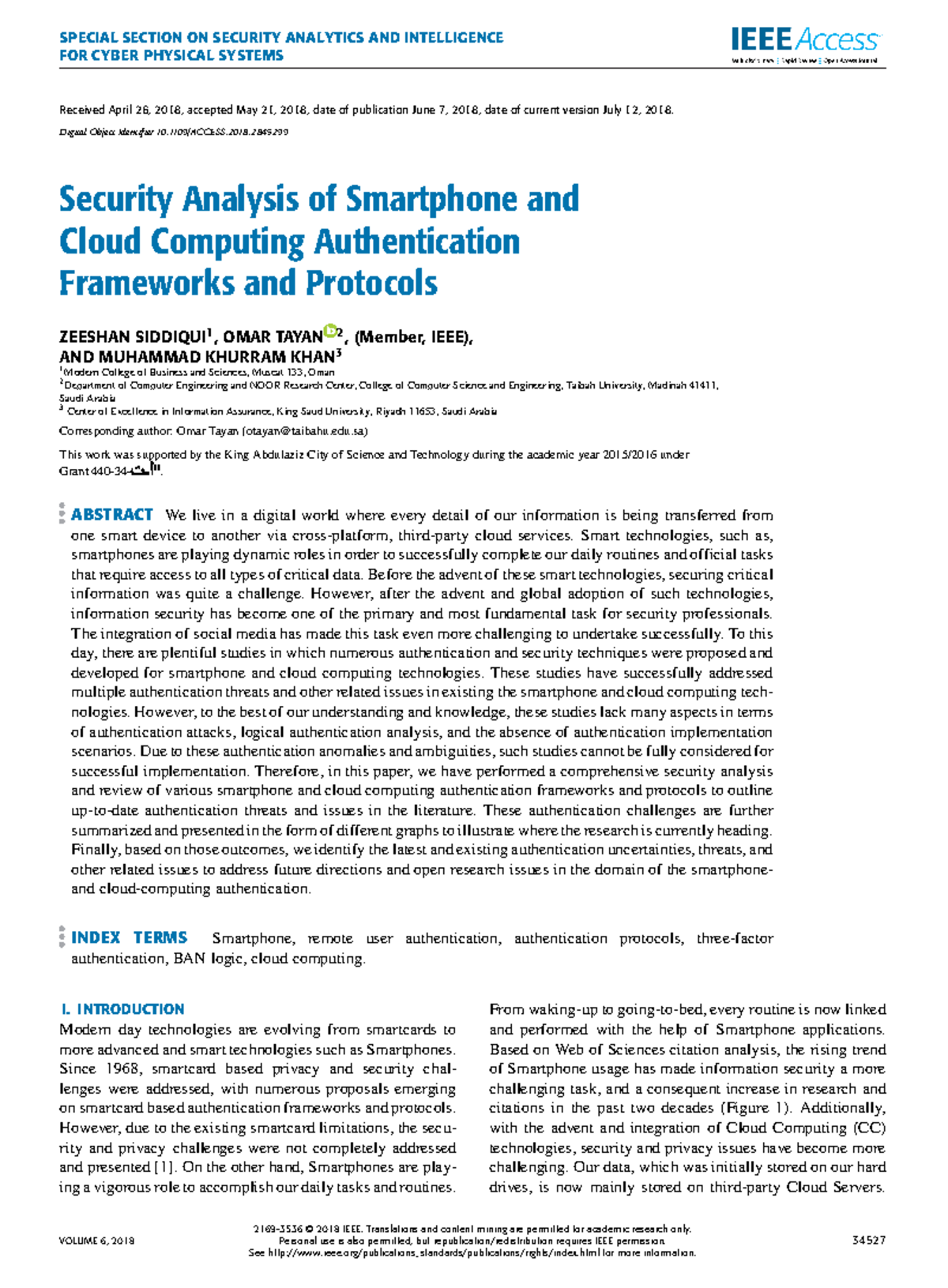 Security Analysis of Smartphone and Cloud Computing Authentication ...