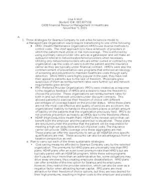 C428 - HMO, PPO, HDHP - Financial Resource Management in Healthcare: C ...