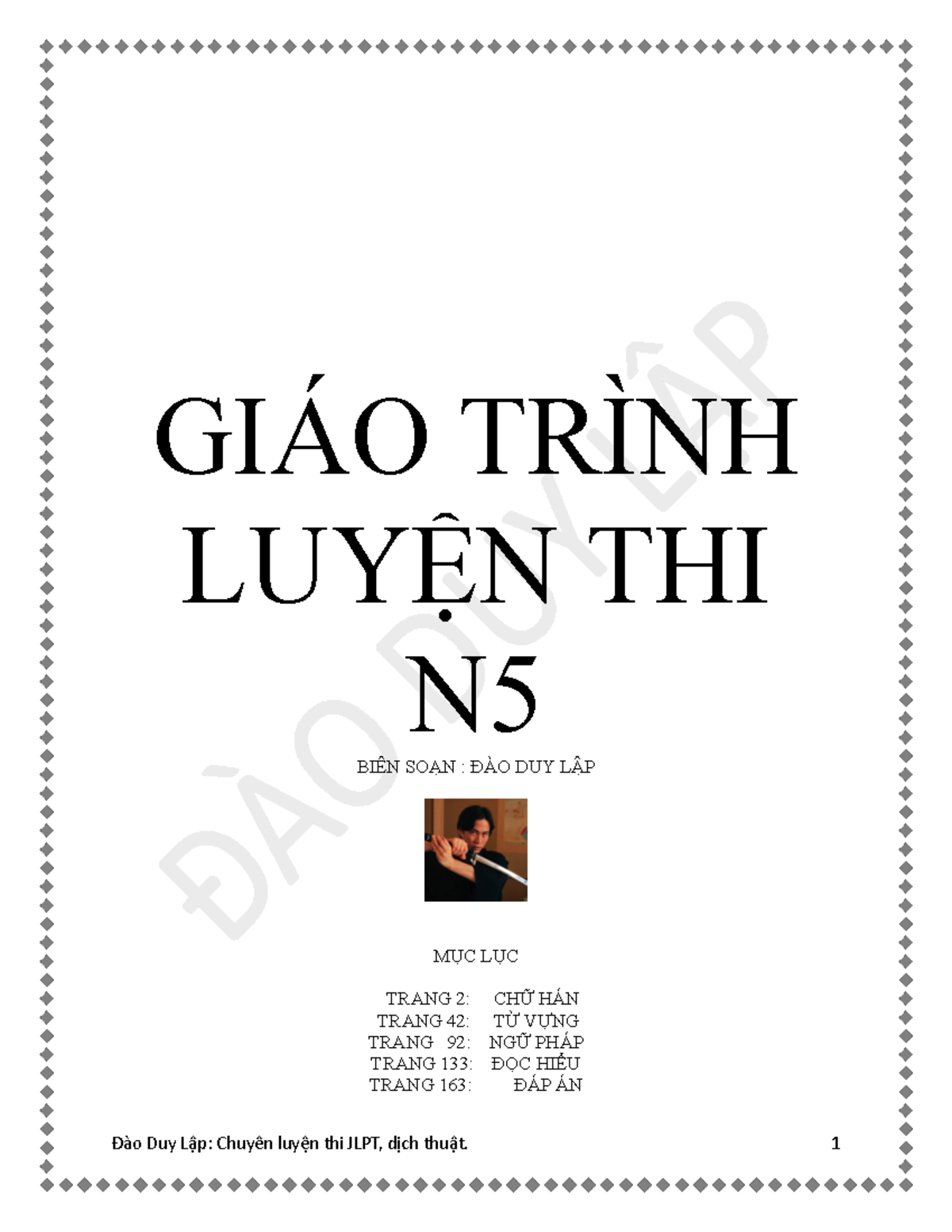 Giáo trình luyện thi N5 (Đào Duy Lập) - GIÁO TRÌNH LUYỆN THI N BIÊN SOẠN : ĐÀO DUY LẬP MỤC - Studocu