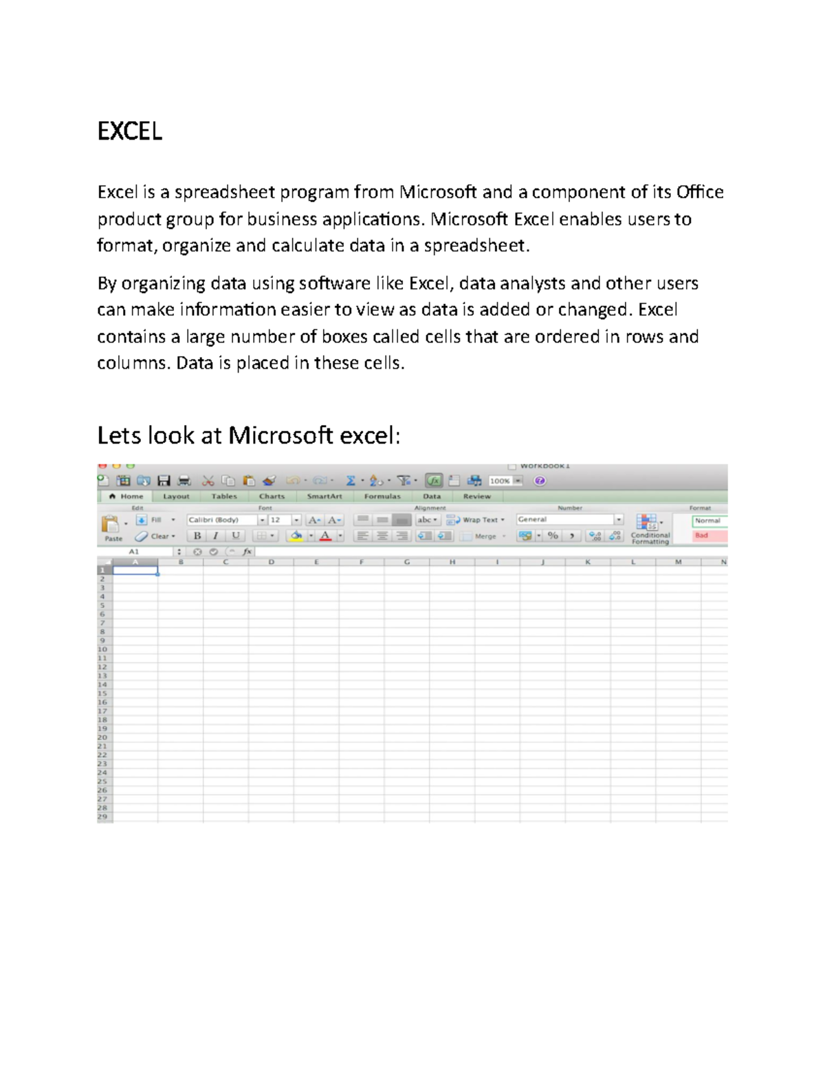Maria - it is a math - EXCEL Excel is a spreadsheet program from Microsoft and a component of ...