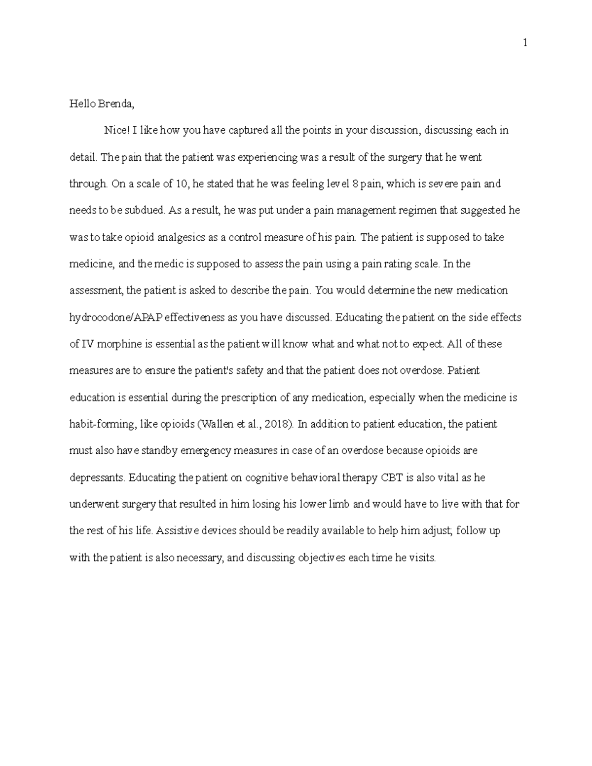 Response - 1 Hello Brenda, Nice! I like how you have captured all the ...