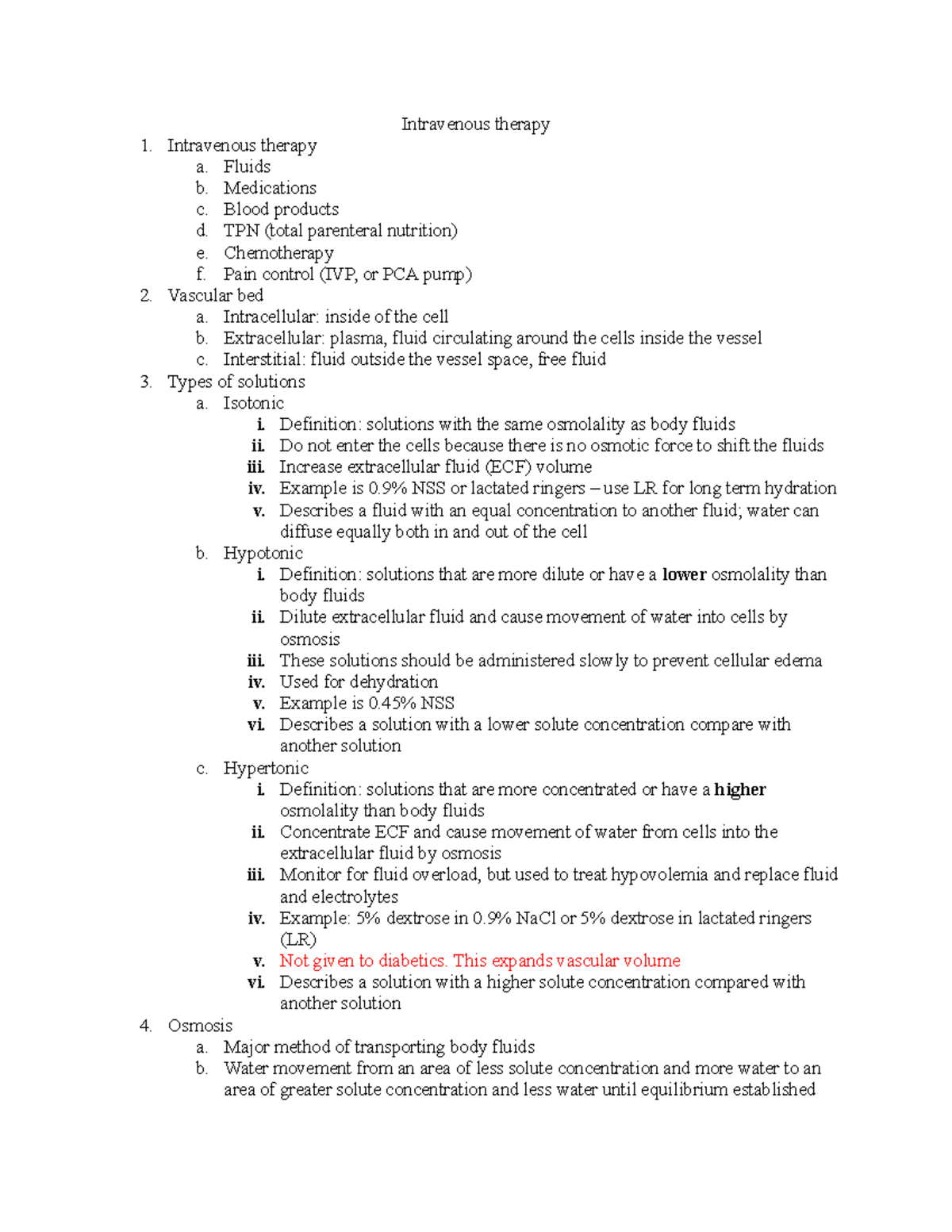 Intravenous therapy - Notes - Intravenous therapy 1. Intravenous ...