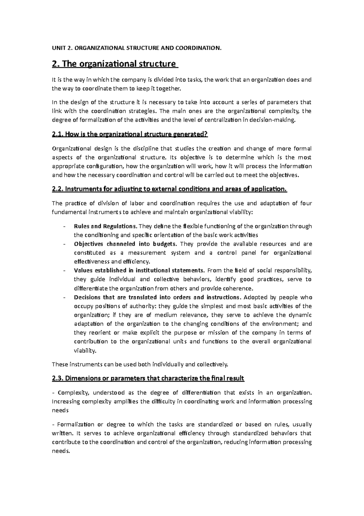 10 Business-to-Business Marketing - UNIT 2. ORGANIZATIONAL STRUCTURE ...
