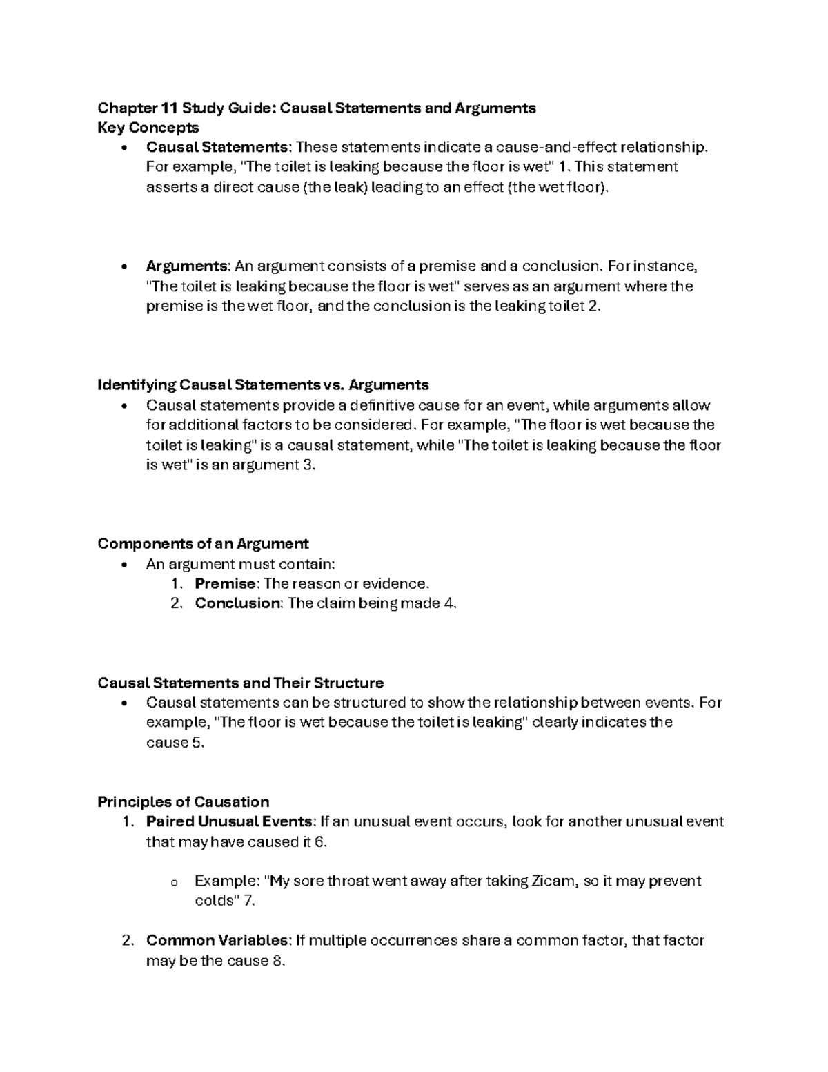 Chapter 11 Study Guide - LECTURE NOTES - Chapter 11 Study Guide: Causal ...