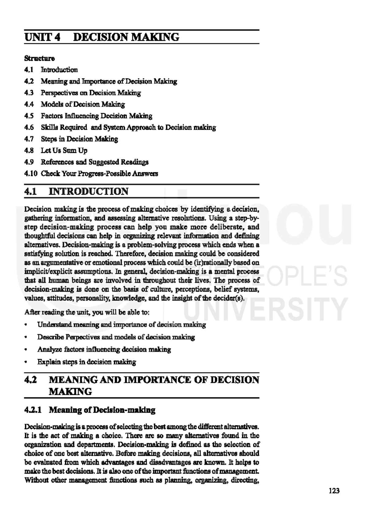 LSE - LSE decision making - UNIT 4 DECISION MAKING Structure 4 ...