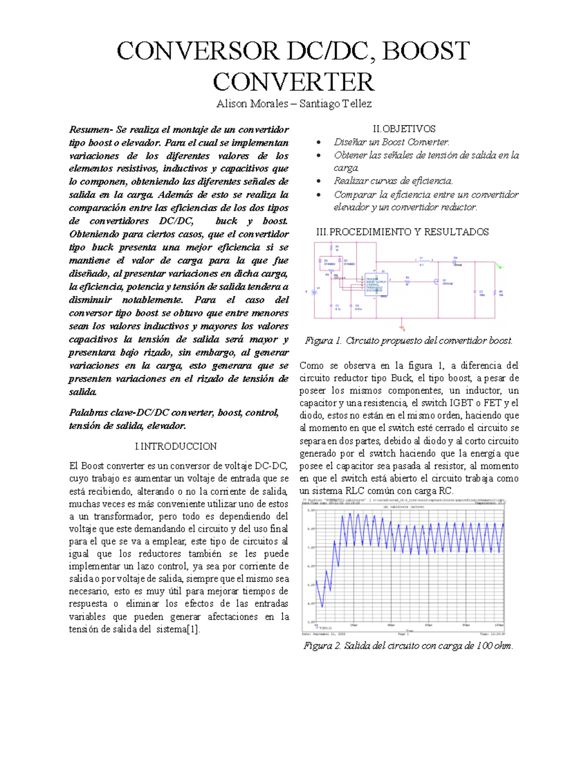 Conversor Boost PDF - Nota: 4 - CONVERSOR DC/DC, BOOST CONVERTER Alison Morales – Santiago ...