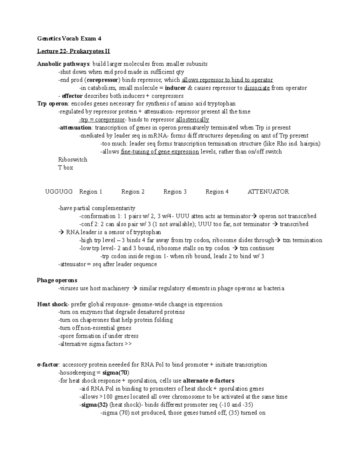 Genetics Vocab Exam 4 - Lecture notes 22-28 - Genetics Vocab Exam 4 ...