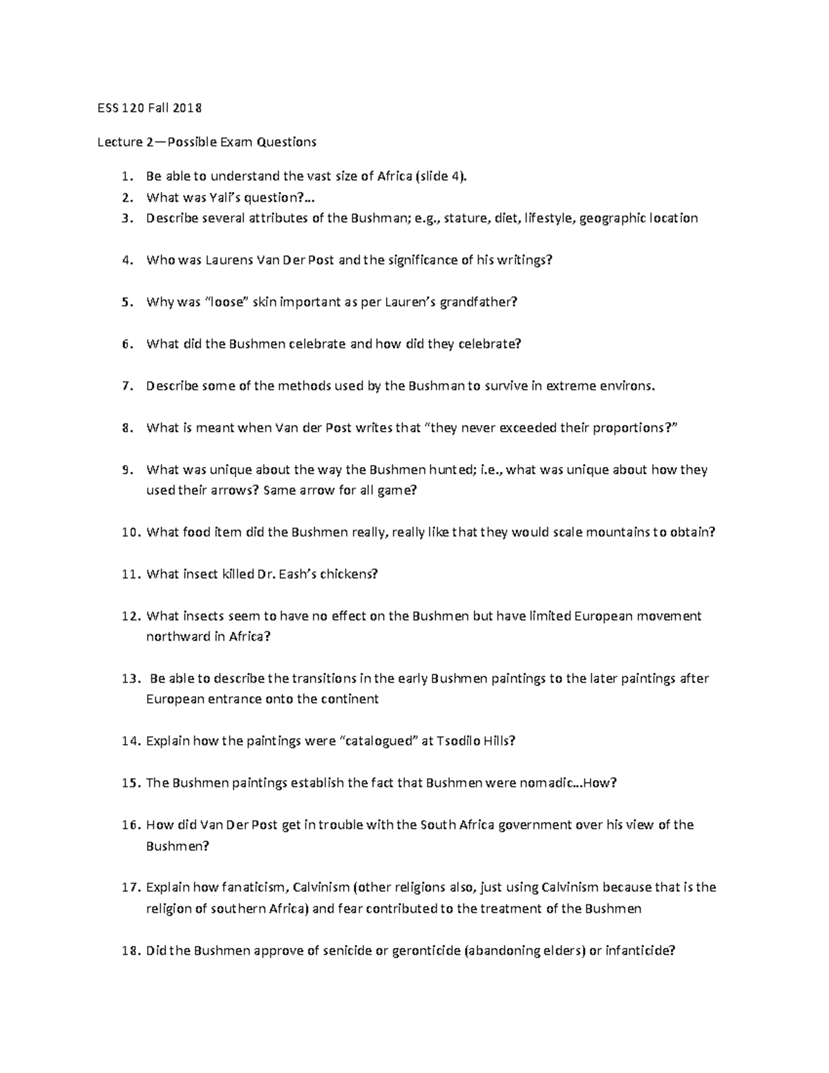 2nd lecture Bushman exam questions F19 - Warning: TT: undefined function: 32 Warning: TT ...