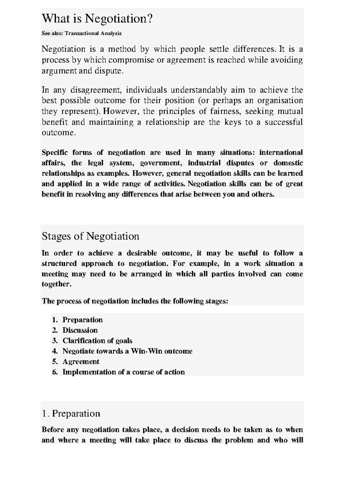 PM What is Negotiation - What is Negotiation? See also: Transactional ...