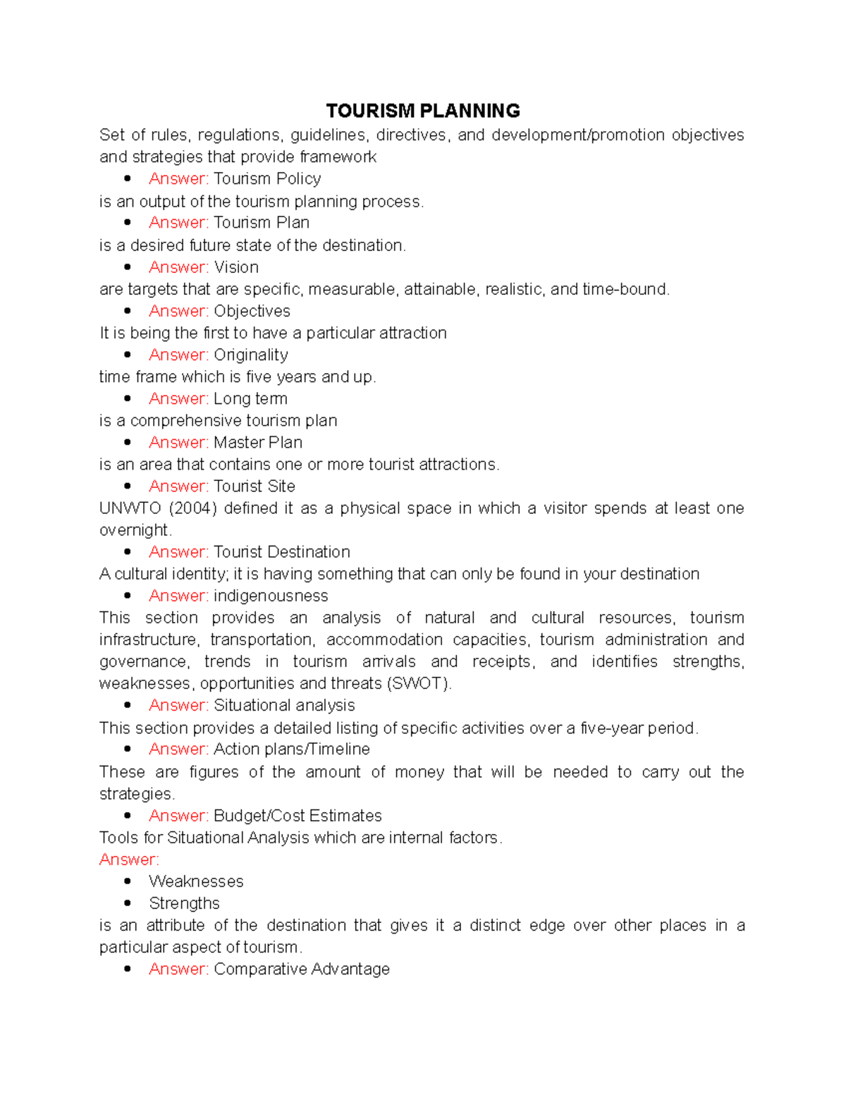 Tourism Planning - TOURISM PLANNING Set of rules, regulations ...