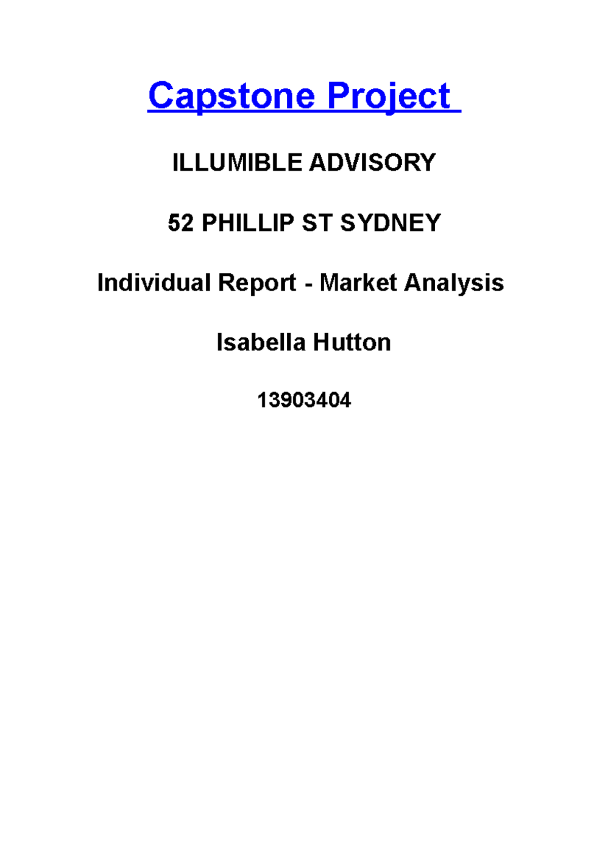 13903404 Isabella Hutton - capstone market overview - Capstone Project ...