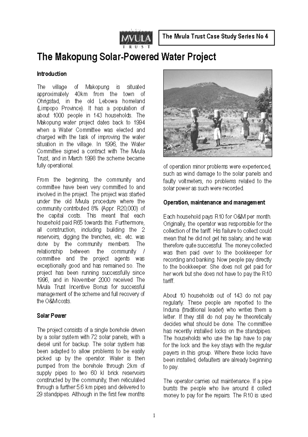 Class Tutorial 2.4 Makopung case study - 1 Introduction The village of ...