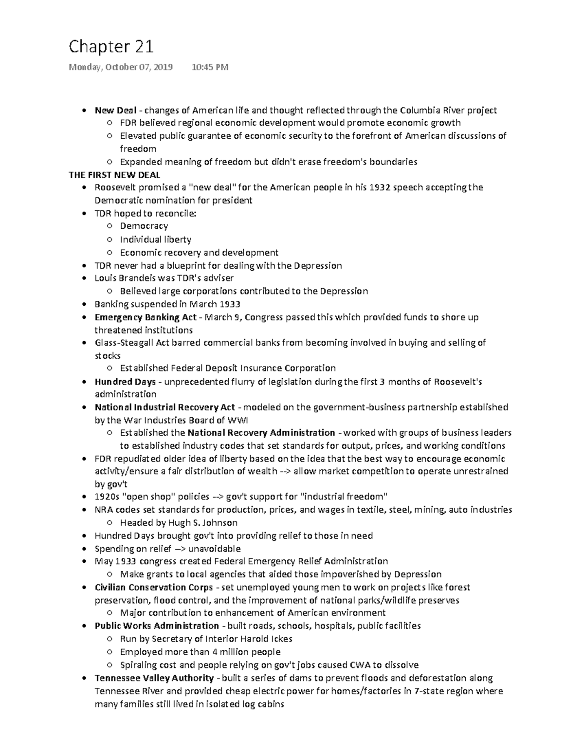Chapter 21 Notes - EĞǁ ĞĂůͲ - Studocu