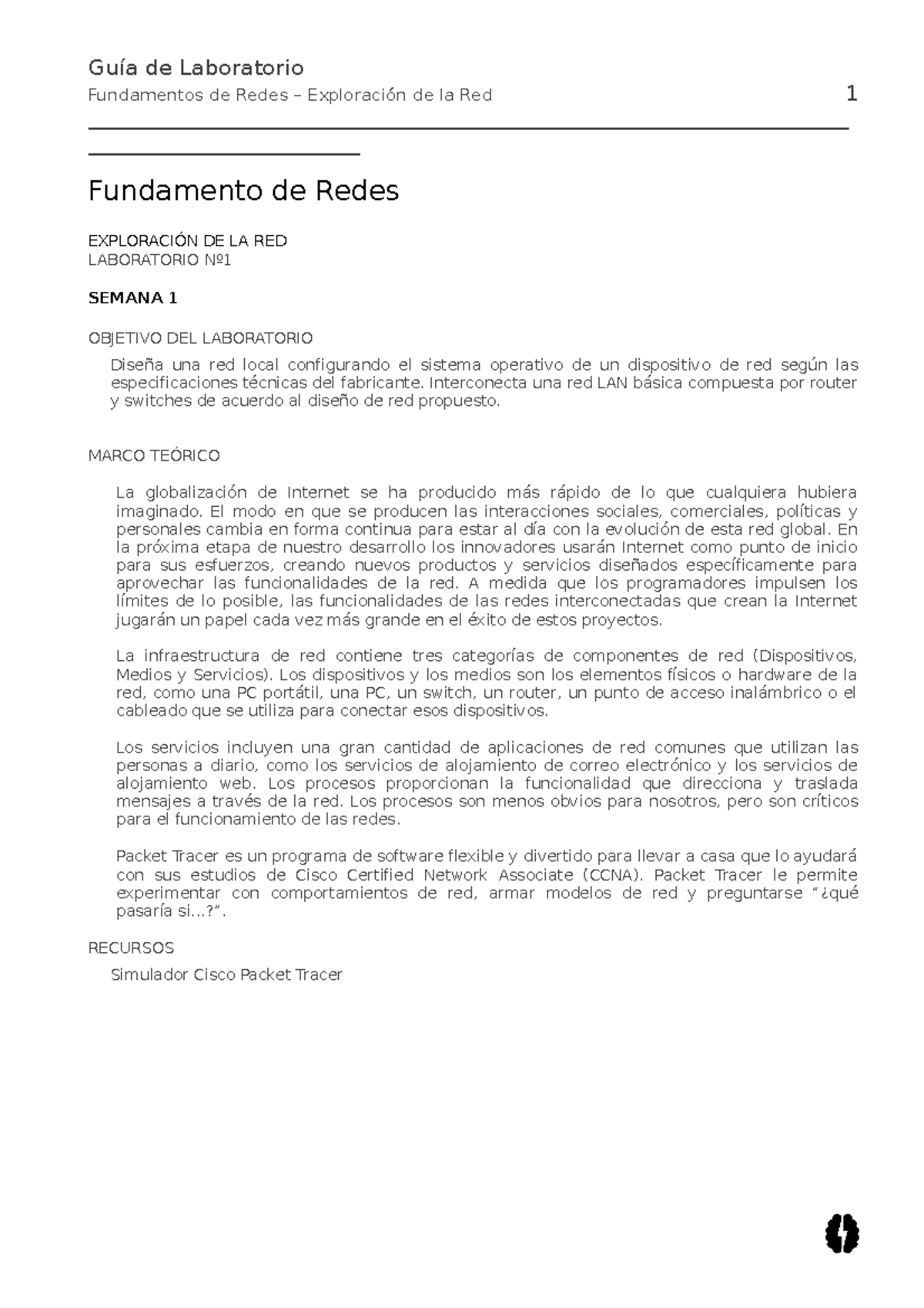 S1 Exploración de la Red - Fundamentos de Redes – Exploración de la Red ...