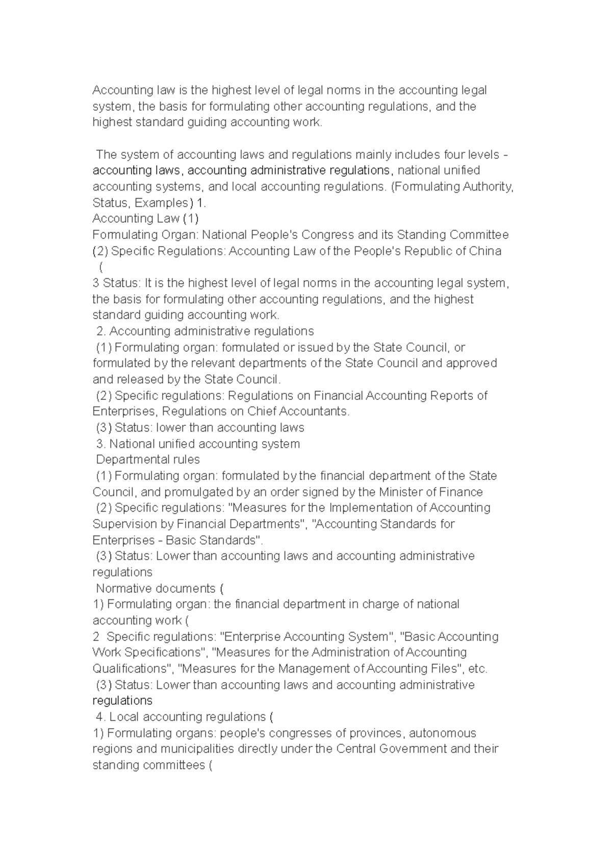 Accounting administrative regulations - Accounting law is the highest ...