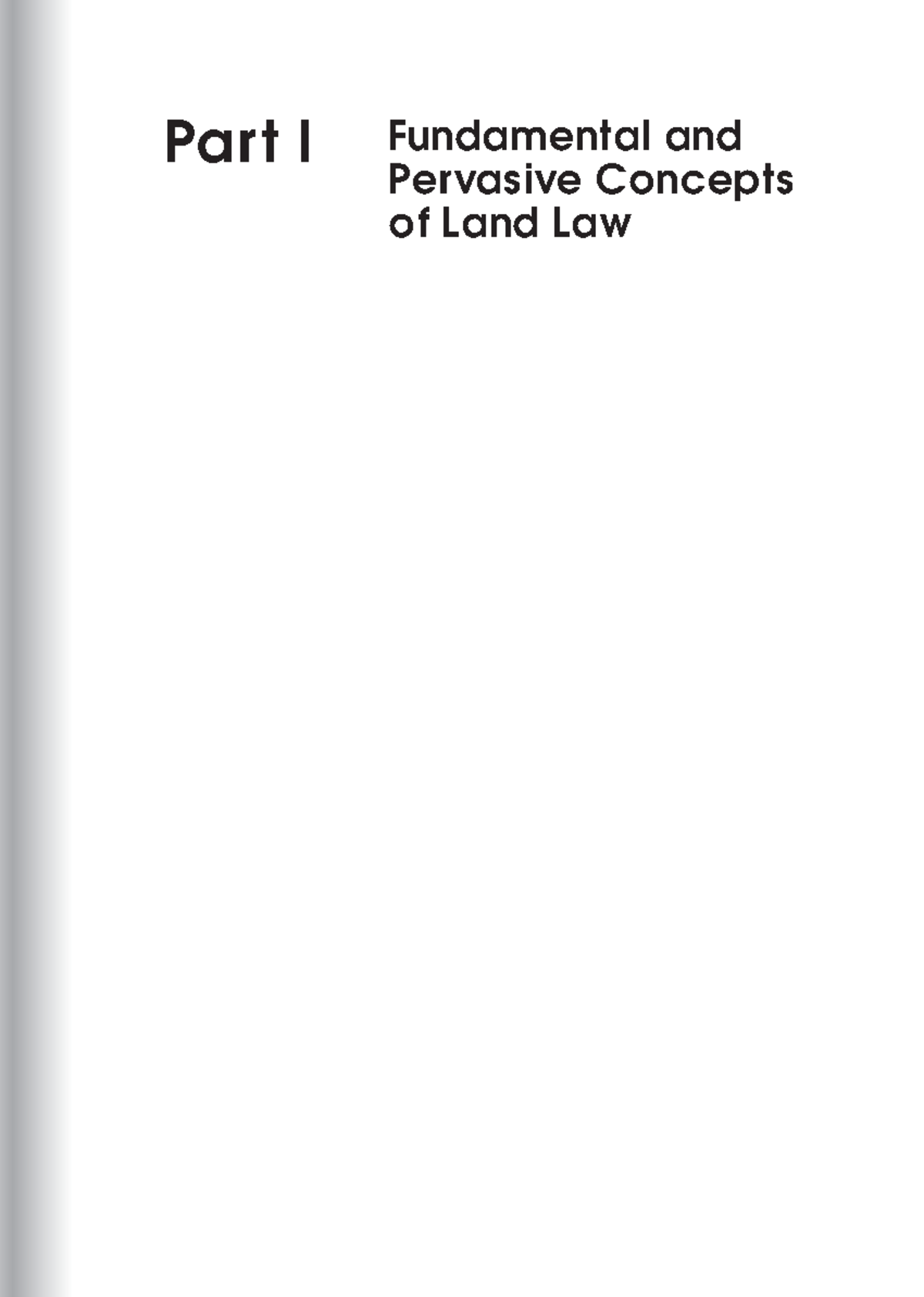 Land law chapter - Part I Fundamental and Pervasive Concepts of Land ...