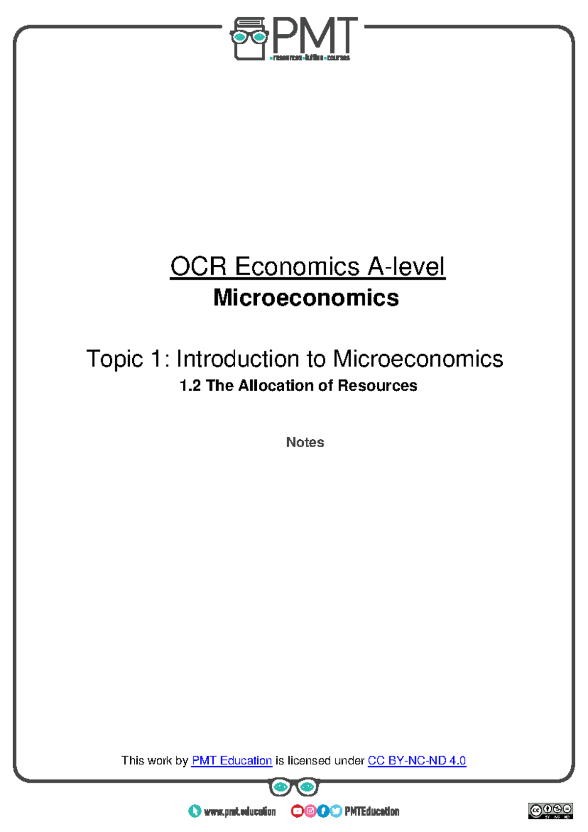 1.2 The allocation of resources - bit/pmt-edu-cc bit/pmt-cc OCR ...