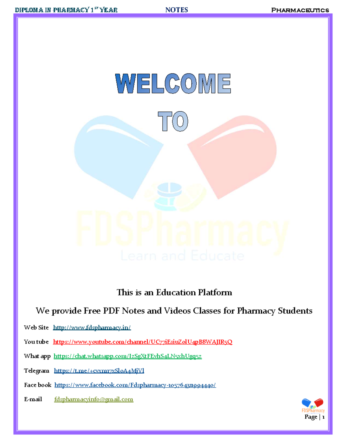 Pharmaceutics Chapter 1 History of Pharmacy Profession and ...