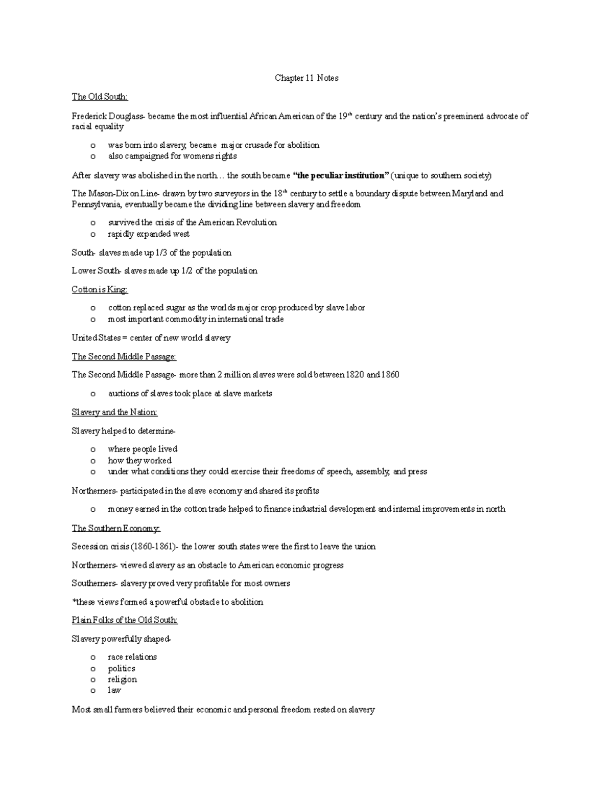 Give Me Liberty History chapter 11 notes - Chapter 11 Notes The Old ...