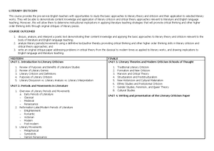 Physics Notes - Literary Criticism - ANTEO - Studocu
