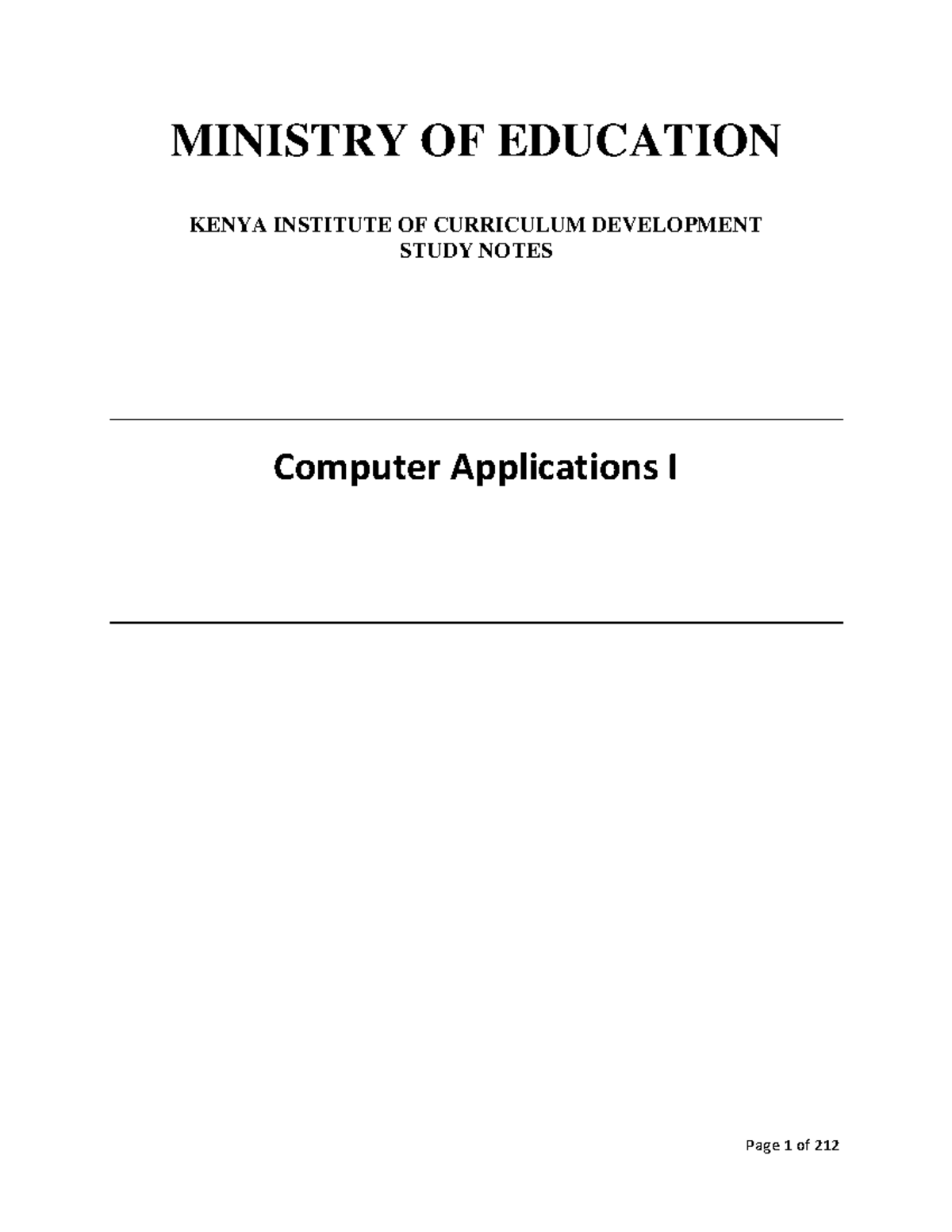 Computer Application 1 - - Studocu