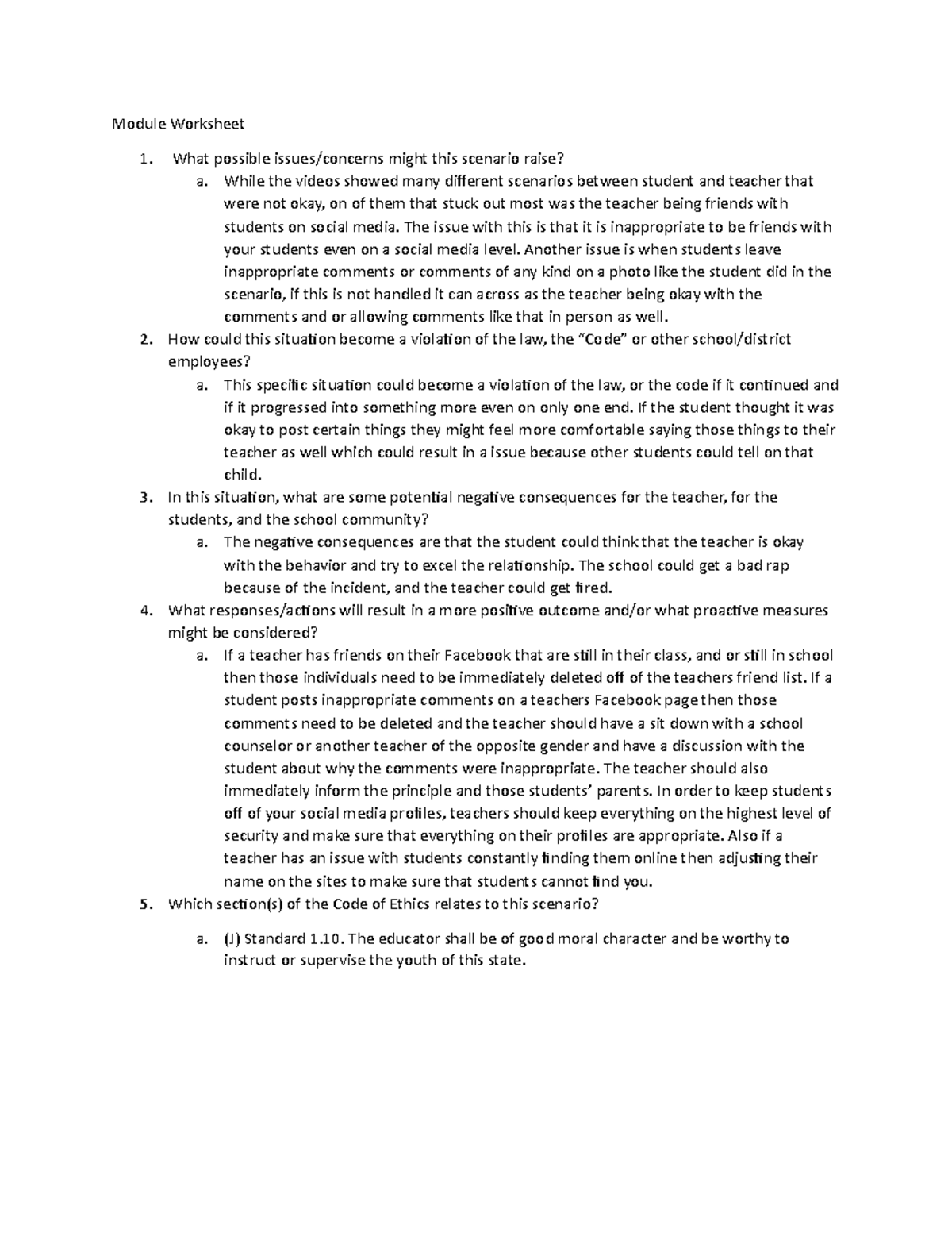 Module worksheet - EDEE 3320 - Foundations of Education: The School ...