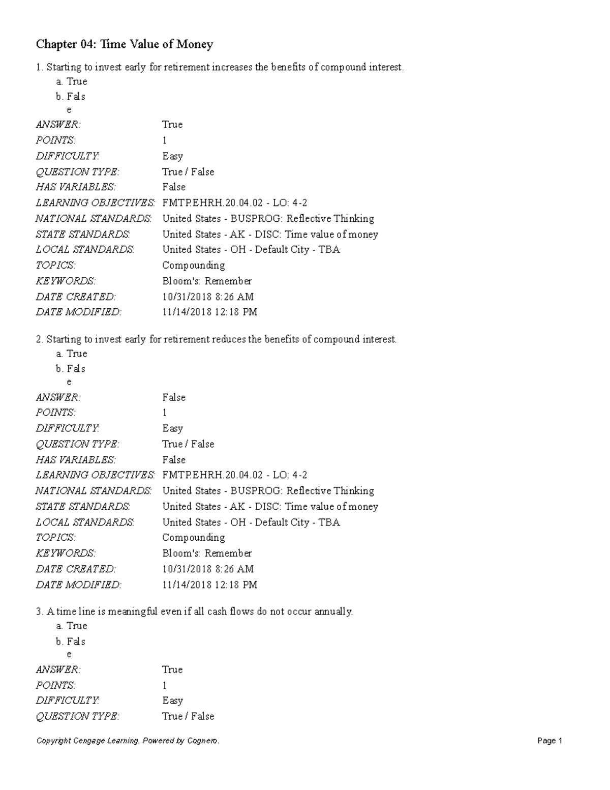 Chapter 04 Time Value of Money - FINC 5310 - Studocu