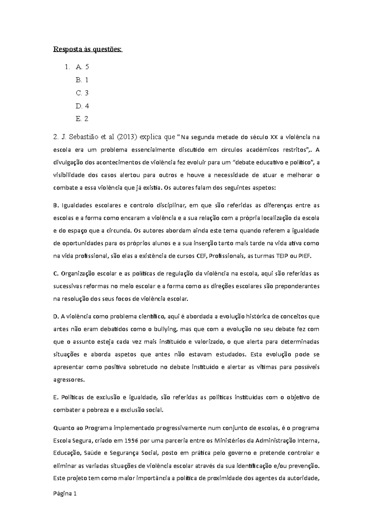 Efolio Amediacao de conflitos para partilhar - Resposta às questões: A ...
