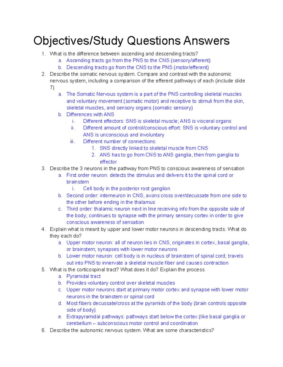 Lecture 15 Study Guide With Answers - Objectives/Study Questions ...