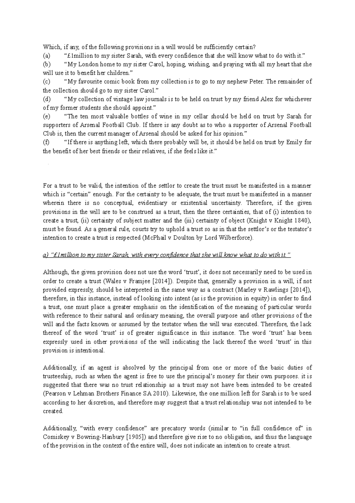 trusts work draft - Which, if any, of the following provisions in a ...