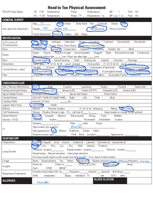 Head to Toe Patient Assessment Form Fall 2018 (2) J.H female - Head to ...