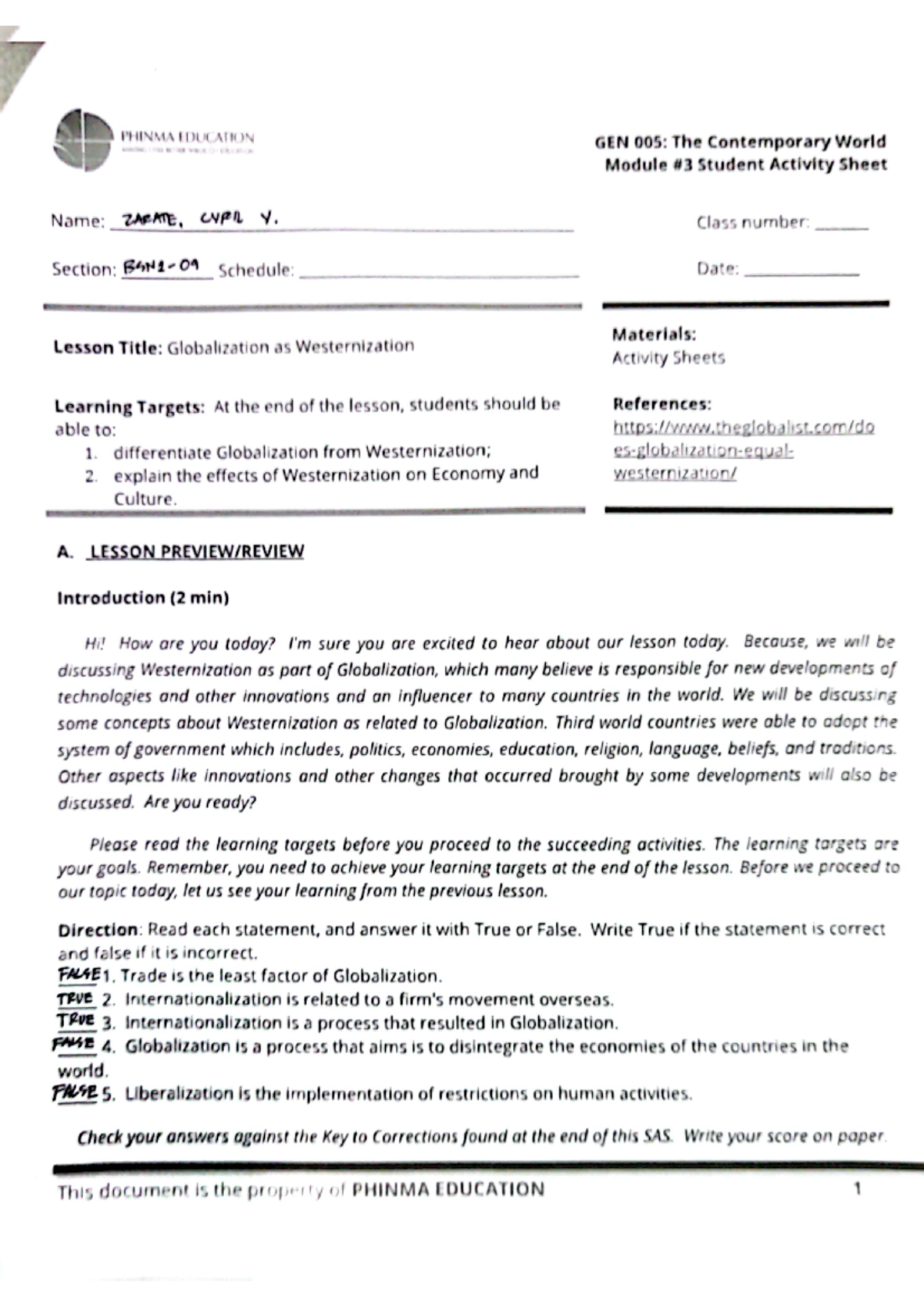 GEN005 SAS#3 Lecture notes - Nursing - Studocu