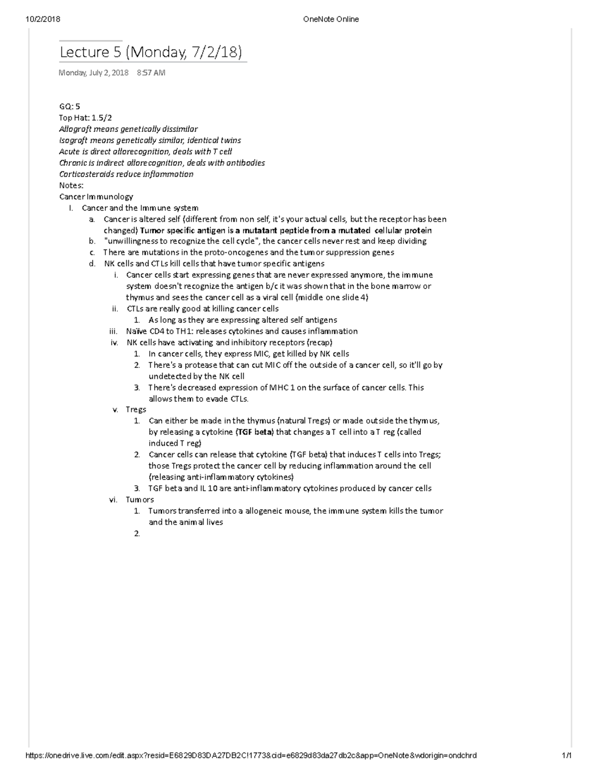 Lecture 5 Test 4 - OneNote Online Lecture 5 (Monday, Monday, July 2 ...