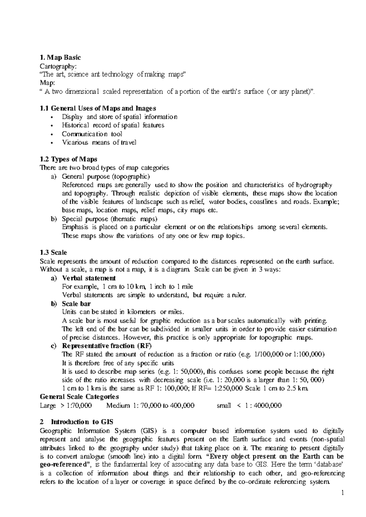 2022 GIS notes - Map Basic Cartography: “The art, science ant ...